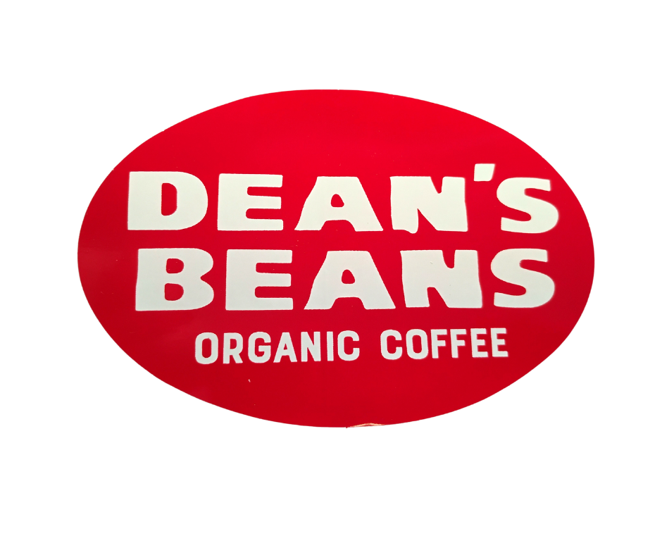 Red Simple Logo Sticker – Dean's Beans Organic Coffee Company